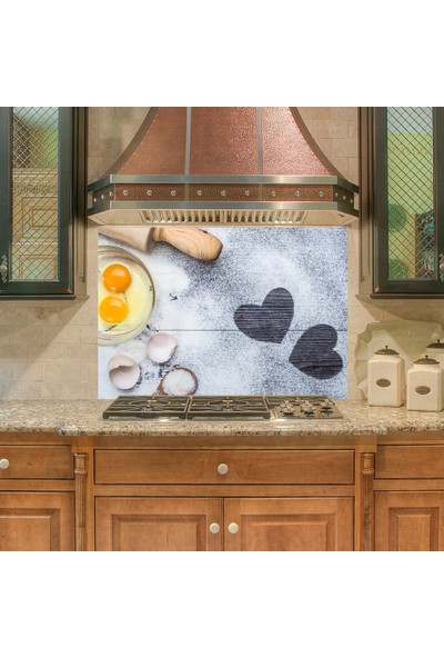 Tilki Dünyası Mutfak Ocağı Arkası Sevgi ile Yapılan Yemek Sticker