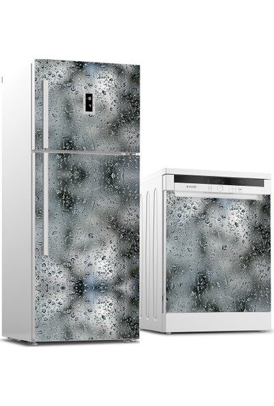 Tilki Dünyası Su Damlaları Buzdolabı ve Bulaşık Makinesi Takım Sticker 0034