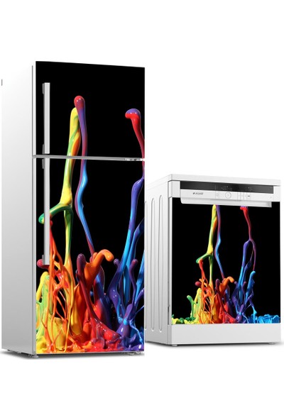 Tilki Dünyası Buzdolabı ve Bulaşık Makinesi Takım Sticker 0159