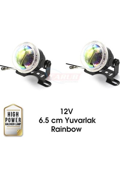 Carub Sis Lamba 12V 6.5 Cm Yuvarlak Rainbow