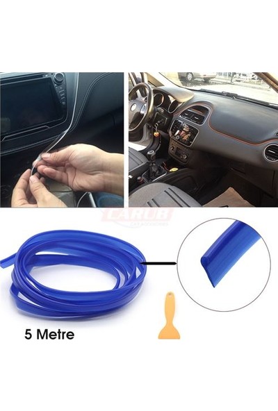 Carub Şerit Fitil Dekor 5Mt Plastik Mavi