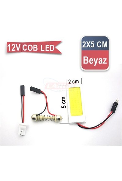 Carub Lamba Cob Ledli Power Metal 5X2Cm Beyaz Carub Lamba Cob Ledli Power Metal 5X2Cm Beyaz