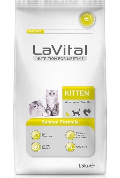 La Vital Somonlu Yavru Kedi Maması 1,5+500 Gr