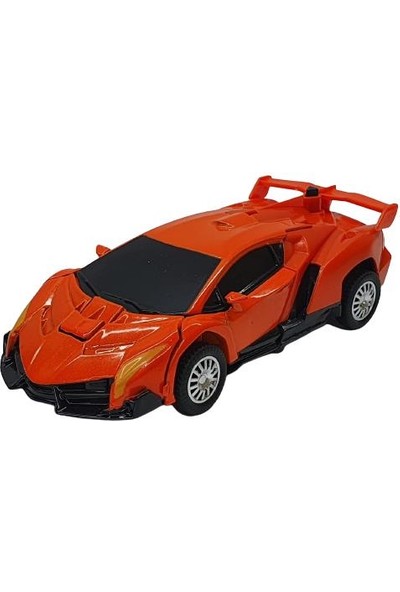 Lisinya Robota Dönüşen Metal Araba - 6878A-6-TURUNCU Lisinya Robota Dönüşen Metal Araba - 6878A-6-TURUNCU