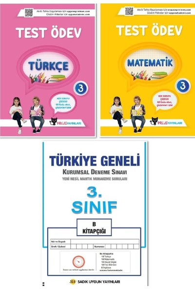 Proje Yayınları 3. Sınıf Matematik-Türkçe Test Ödev Seti (2kitap+Kurumsal Denemesınavı) Proje Yayınları 3. Sınıf Matematik-Türkçe Test Ödev Seti (2kitap+Kurumsal Denemesınavı)