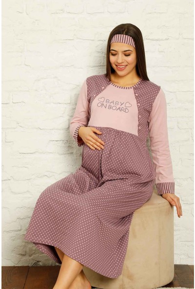 Farya Home Mother's Dream Pamuklu Puantiyeli Emzirme Bölmeli Hamile Lohusa Gecelik Farya Home Mother's Dream Pamuklu Puantiyeli Emzirme Bölmeli Hamile Lohusa Gecelik