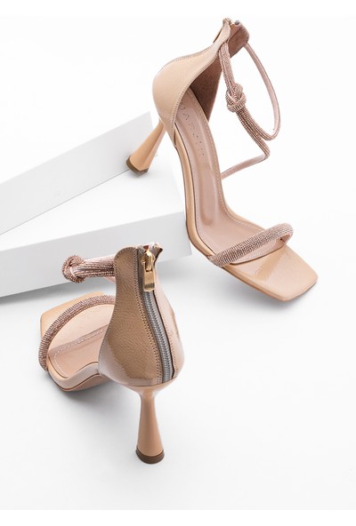 Marjin Kadın Taşlı Abiye Topuklu Ayakkabı Neviza