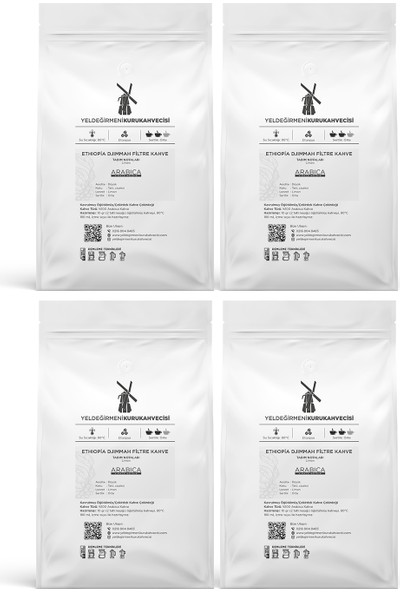 Yeldeğirmeni Kurukahvecisi Etiyopya Djimmah Filtre Kahve 4 Adet x 250 gr Yeldeğirmeni Kurukahvecisi Etiyopya Djimmah Filtre Kahve 4 Adet x 250 gr