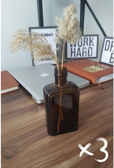 Lofty 3x Amber Cam Şişe Vazo 250 ml Ortam Dekor Lofty 3x Amber Cam Şişe Vazo 250 ml Ortam Dekor