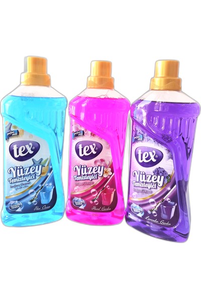 Tex Yüzey Temizleyici Lavanta + Mavi Okyanus + Çiçek Bahçesi 1 Lt x 3