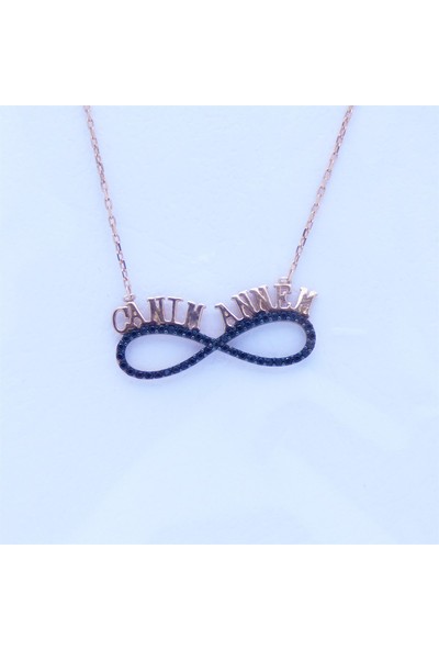 Motif Silver Canım Annem Yazılı Sonsuzluk Gümüş Kolye