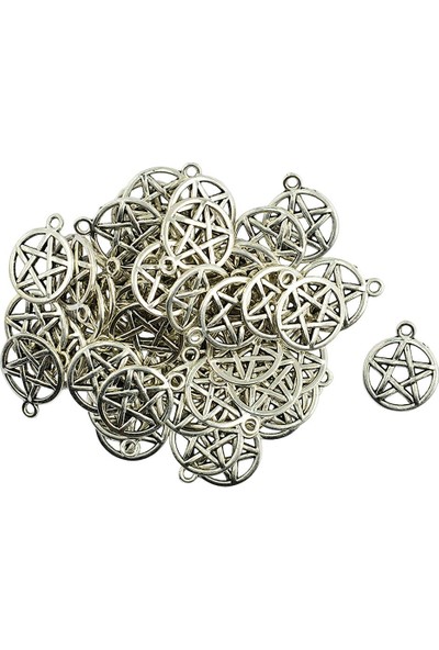 Dolity 50 Adet Alaşım Kolye Kolye Yuvarlak Yıldız Pentagramı Dıy Charms Takı El Sanatları (Yurt Dışından) Dolity 50 Adet Alaşım Kolye Kolye Yuvarlak Yıldız Pentagramı Dıy Charms Takı El Sanatları (Yurt Dışından)