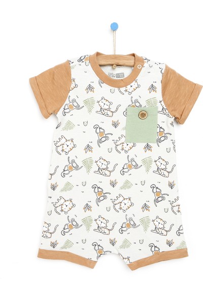 Hellobaby Little Tiger Erkek Bebek Baskılı Kısa Tulum Hellobaby Little Tiger Erkek Bebek Baskılı Kısa Tulum