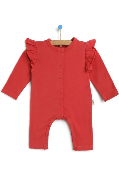 Antebies Çiçek Desen Organik Fırfırlı Patiksiz Tulum