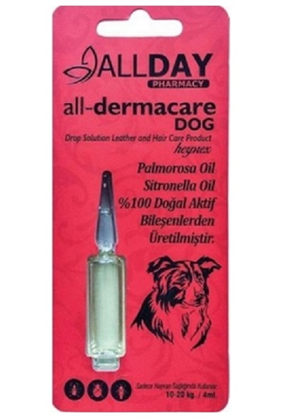 Allday All-Dermacare Köpeki Bitkisel Dış Parazit Koruyucu 10-20 kg 4 ml Allday All-Dermacare Köpeki Bitkisel Dış Parazit Koruyucu 10-20 kg 4 ml