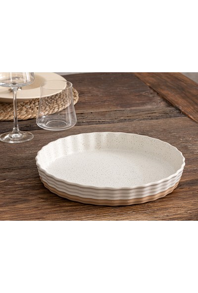 English Home Dots Stoneware Fırın Kabı 28 cm Beyaz English Home Dots Stoneware Fırın Kabı 28 cm Beyaz