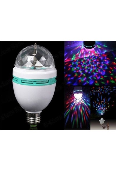 Naya Döner Başlıklı Renkli Disko Ampul Priz Aparatı Hediyeli Naya Döner Başlıklı Renkli Disko Ampul Priz Aparatı Hediyeli