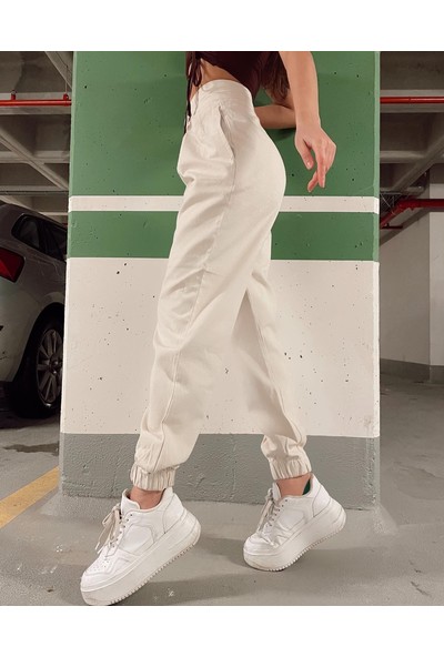 Camp David Gabardin Kumaş Lastikli Paça Pantolon Taş Renk