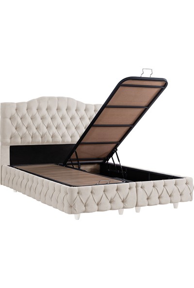 Cesur Viyana Çift Kişilik Baza Başlık Seti, Krem