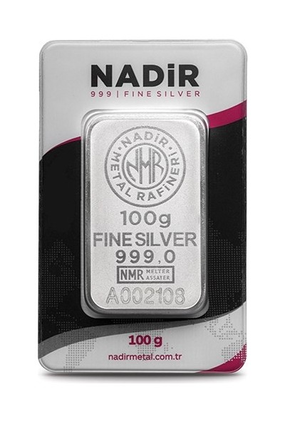 Nadir 100 gr 999.0 Saf Gümüş Külçe Nadir 100 gr 999.0 Saf Gümüş Külçe