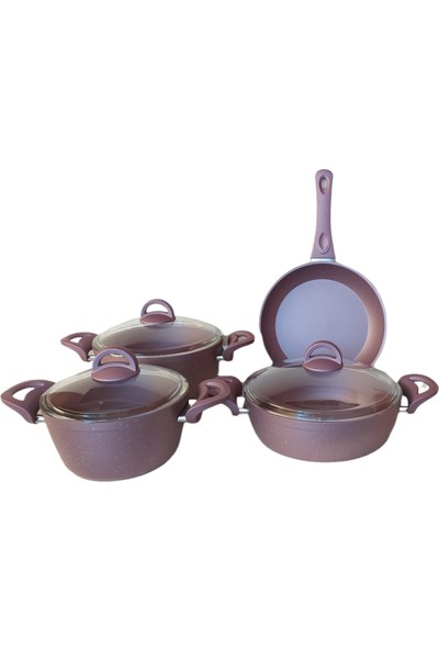Vivaldi Hitit Granit Tencere Seti 7 Parça Lila