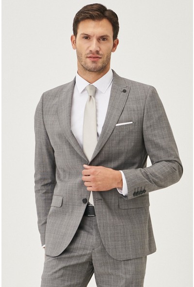 Altınyıldız Classıcs Erkek Gri Slim Fit Takım Elbise