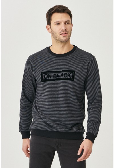 ALTINYILDIZ CLASSICS Erkek Siyah-Antrasit Standart Fit Rahat Kesim Bisiklet Yaka Sweatshirt ALTINYILDIZ CLASSICS Erkek Siyah-Antrasit Standart Fit Rahat Kesim Bisiklet Yaka Sweatshirt