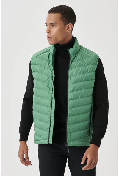 AC&Co / Altınyıldız Classics Erkek Yeşil Standart Fit Casual Yelek