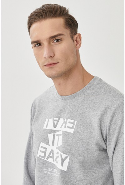 Ac&Co / Altınyıldız Classics Erkek Gri Melanj Standart Fit Bisiklet Yaka Sweatshirt Ac&Co / Altınyıldız Classics Erkek Gri Melanj Standart Fit Bisiklet Yaka Sweatshirt