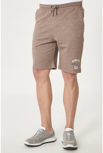 Ac&Co / Altınyıldız Classics Erkek Kahverengi Slim Fit Günlük Rahat Spor Örme Şort