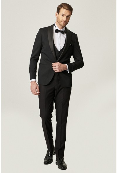 Altınyıldız Classics Erkek Ekstra Slim Fit Yelekli Smokin Damatlık Altınyıldız Classics Erkek Ekstra Slim Fit Yelekli Smokin Damatlık