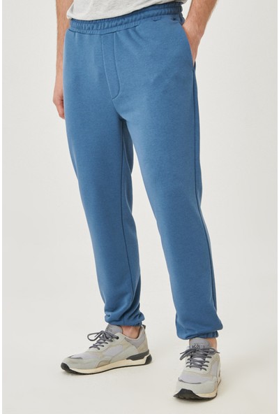 Ac&Co / Altınyıldız Classics Erkek Mavi Standart Fit Beli Ve Paçası Lastikli Günlük Rahat Spor Eşofman Altı