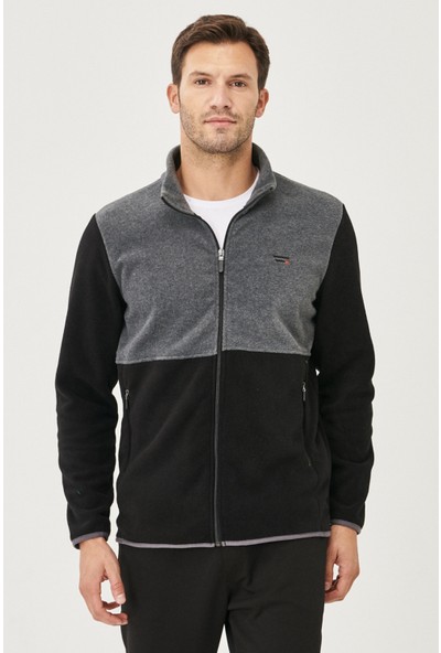 Ac&Co / Altınyıldız Classics Erkek A.Melanj Siyah Standart Fit Normal Kesim Dik Yaka Çizgili Sweatshirt Ac&Co / Altınyıldız Classics Erkek A.Melanj Siyah Standart Fit Normal Kesim Dik Yaka Çizgili Sweatshirt