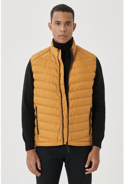 Ac&Co / Altınyıldız Classics Erkek Sarı Standart Fit Casual Yelek