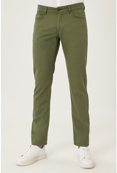Ac&Co / Altınyıldız Classics Erkek Haki Kanvas Slim Fit Dar Kesim %100 Pamuk 5 Cep Pantolon Ac&Co / Altınyıldız Classics Erkek Haki Kanvas Slim Fit Dar Kesim %100 Pamuk 5 Cep Pantolon