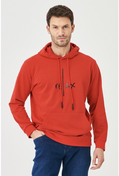 Ac&Co / Altınyıldız Classics Erkek Kırmızı Standart Fit Kapüşonlu Yaka Baskılı Spor Sweatshirt Ac&Co / Altınyıldız Classics Erkek Kırmızı Standart Fit Kapüşonlu Yaka Baskılı Spor Sweatshirt