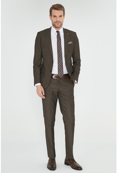 ALTINYILDIZ CLASSICS Erkek Kahverengi Ekstra Slim Fit Su Geçirmez Nano Takım Elbise ALTINYILDIZ CLASSICS Erkek Kahverengi Ekstra Slim Fit Su Geçirmez Nano Takım Elbise