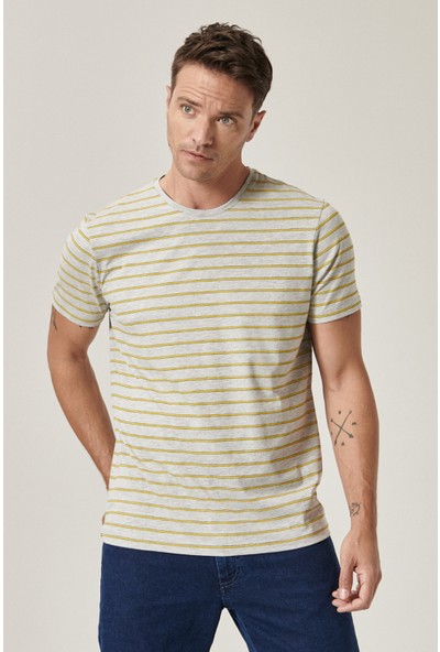 Altınyıldız Classıcs Erkek Gri-Sarı Slim Fit Dar Kesim Bisiklet Yaka Tişört Altınyıldız Classıcs Erkek Gri-Sarı Slim Fit Dar Kesim Bisiklet Yaka Tişört