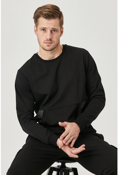 ALTINYILDIZ CLASSICS Erkek Siyah Standart Fit Rahat Kesim Bisiklet Yaka Sweatshirt ALTINYILDIZ CLASSICS Erkek Siyah Standart Fit Rahat Kesim Bisiklet Yaka Sweatshirt