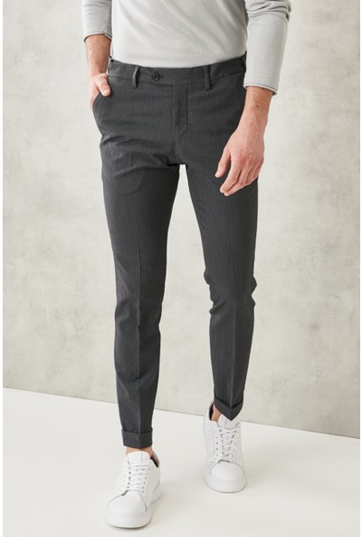 Altınyıldız Classıcs Erkek Antrasit Slim Fit Dar Kesim Yan Cepli Beli Lastikli Pantolon Altınyıldız Classıcs Erkek Antrasit Slim Fit Dar Kesim Yan Cepli Beli Lastikli Pantolon