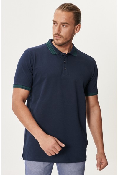 ALTINYILDIZ CLASSICS Erkek Lacivert Slim Fit Dar Kesim %100 Pamuk Polo Yaka Tişört ALTINYILDIZ CLASSICS Erkek Lacivert Slim Fit Dar Kesim %100 Pamuk Polo Yaka Tişört