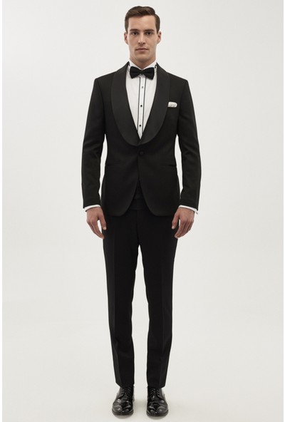 Altınyıldız Classıcs Erkek Siyah Slim Fit Desenli Smokin