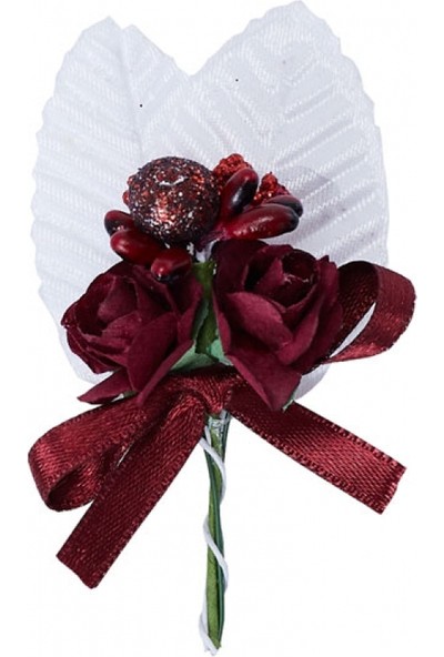 Altınyıldız Classıcs Erkek Beyaz-Bordo Yaka Çiçeği