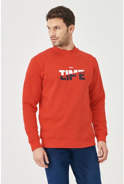 Ac&Co / Altınyıldız Classics Erkek Kırmızı Standart Fit Günlük Rahat İçi Polarlı Spor Sweatshirt Ac&Co / Altınyıldız Classics Erkek Kırmızı Standart Fit Günlük Rahat İçi Polarlı Spor Sweatshirt