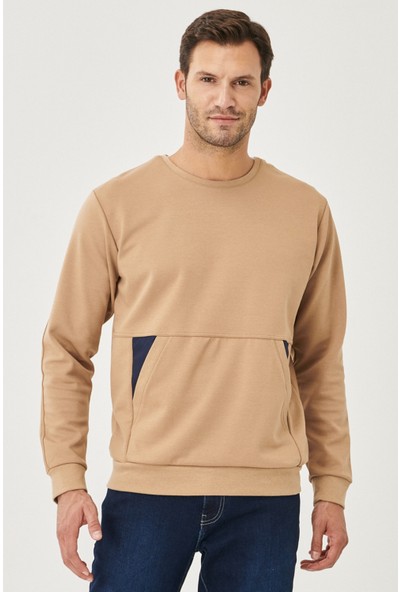 ALTINYILDIZ CLASSICS Erkek Camel Standart Fit Rahat Kesim Bisiklet Yaka Sweatshirt ALTINYILDIZ CLASSICS Erkek Camel Standart Fit Rahat Kesim Bisiklet Yaka Sweatshirt
