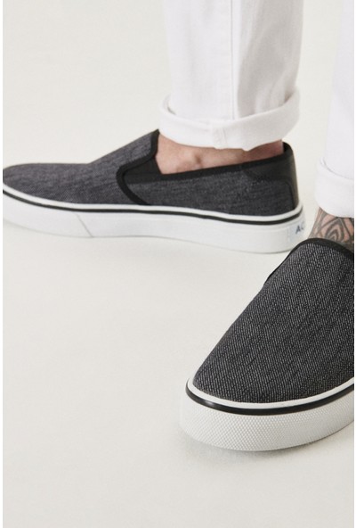 Ac&Co / Altınyıldız Classics Erkek Siyah Günlük Rahat Kanvas Spor Ayakkabı