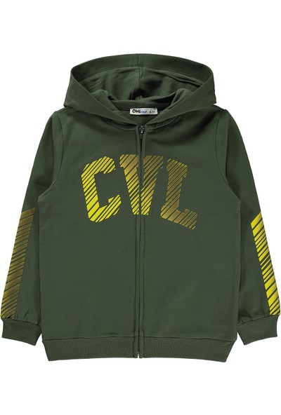 Civil Boys Erkek Çocuk Kapüşonlu Hırka 6-9 Yaş Haki