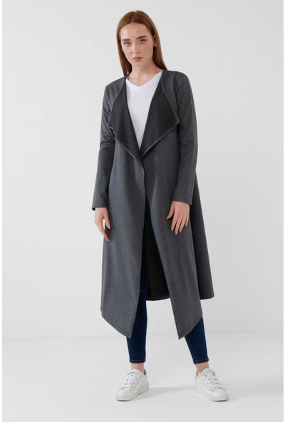 Yoncaekspres Iki Iplik Salaş Hırka 3136 Füme