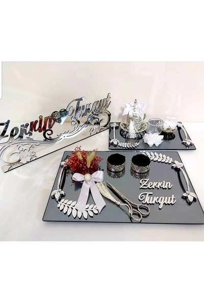 Dolunay Store Isme Özel Nişan Tepsisi, Söz Tepsisi, Söz Hediyelik, Nişan Hediyelik, Söz Dekoru, Damat Kahvesi