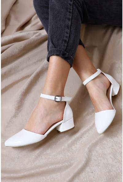 Dem Dem Dary Topuklu Beyaz Cilt Ayakkabı